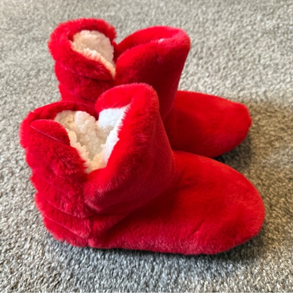 Shoes | New Red Fluffy Bootie Slippers 78 | Poshmark